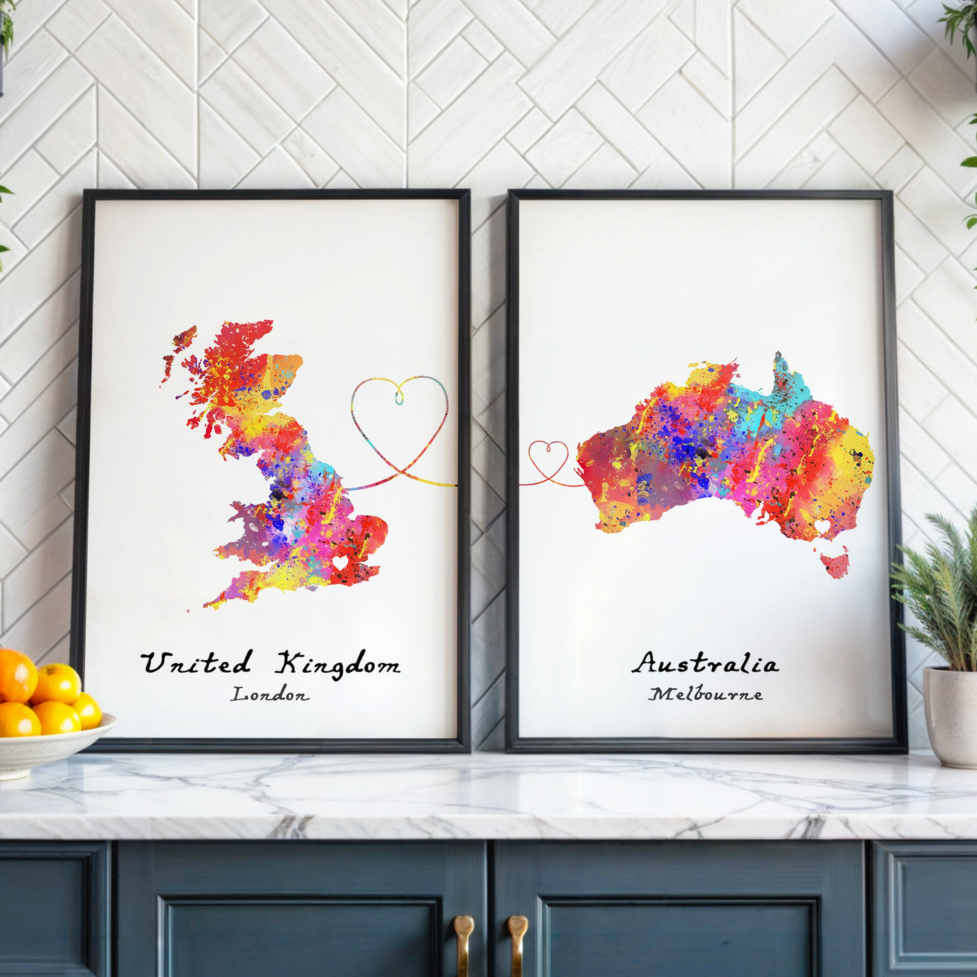 Personalised two location Prints — Lotsy.co.uk