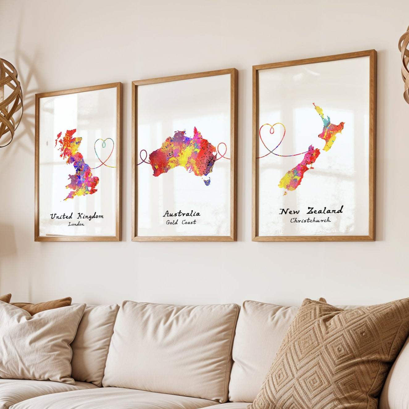 Personalised Three Location Prints — Lotsy.co.uk