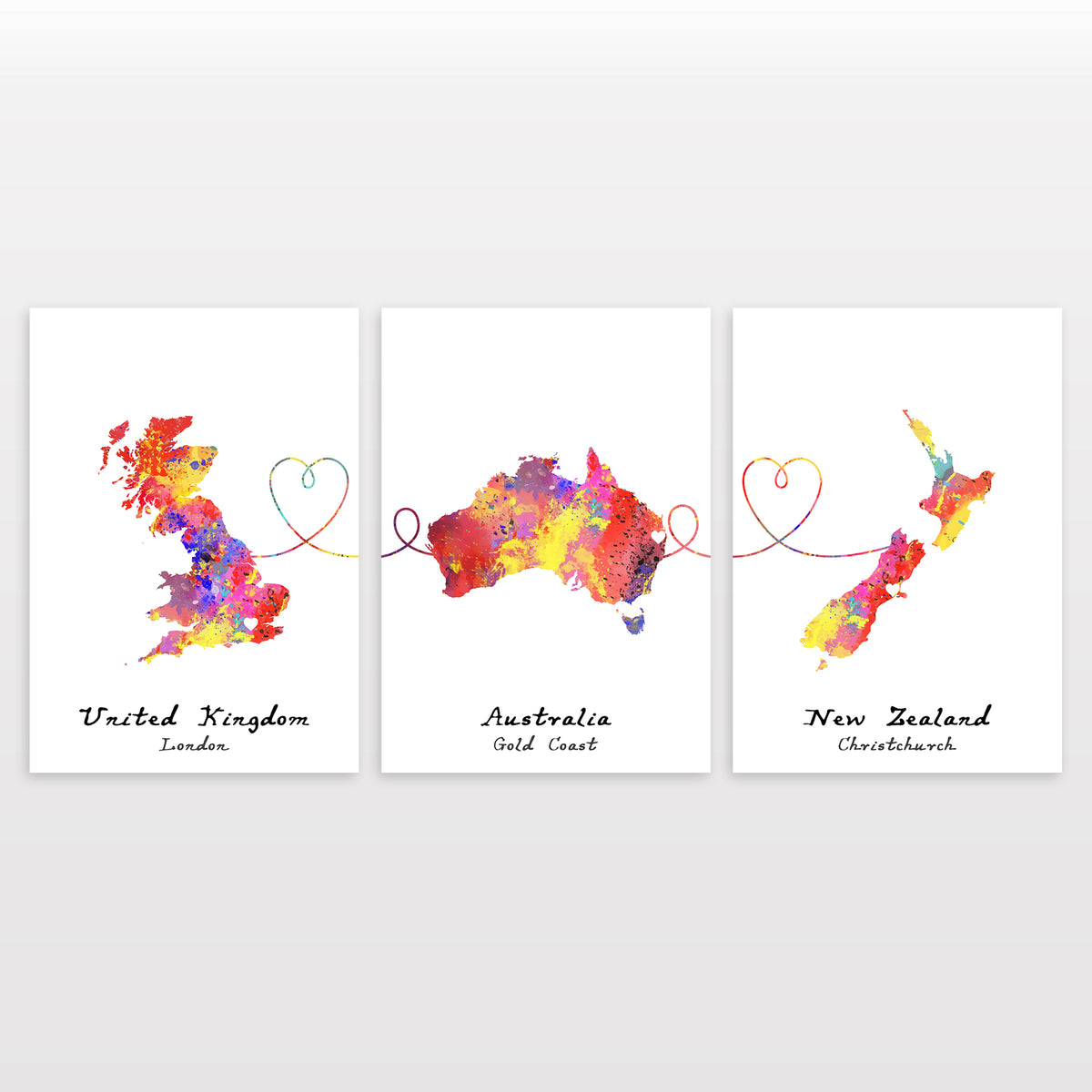 Personalised Three Location Prints — Lotsy.co.uk