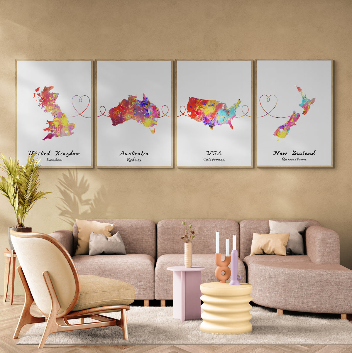 Personalised Four Location Prints — Lotsy.co.uk