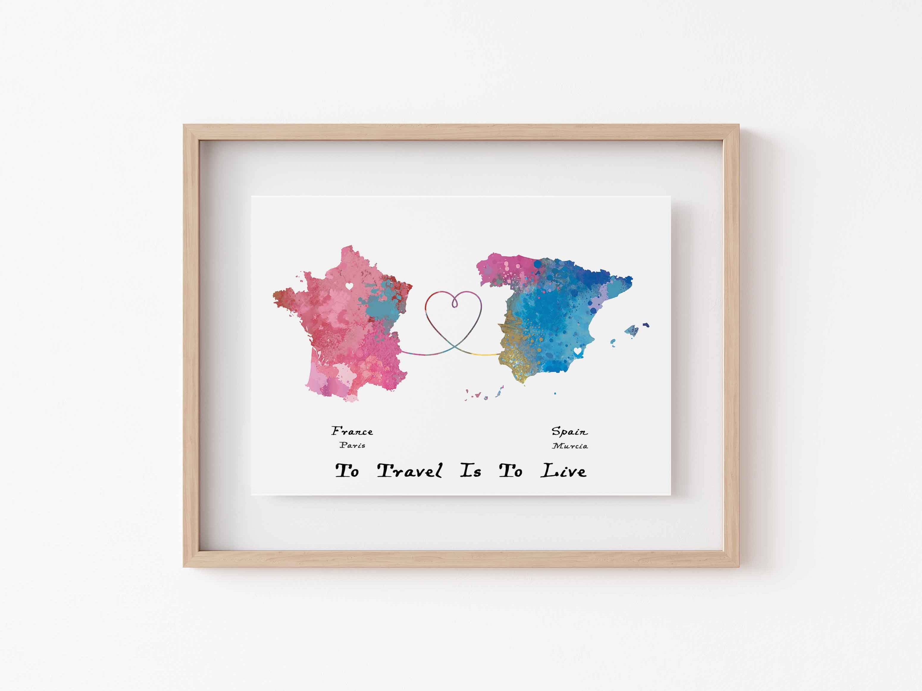 Personalised Watercolour Travel Poster | Lotsy.co.uk