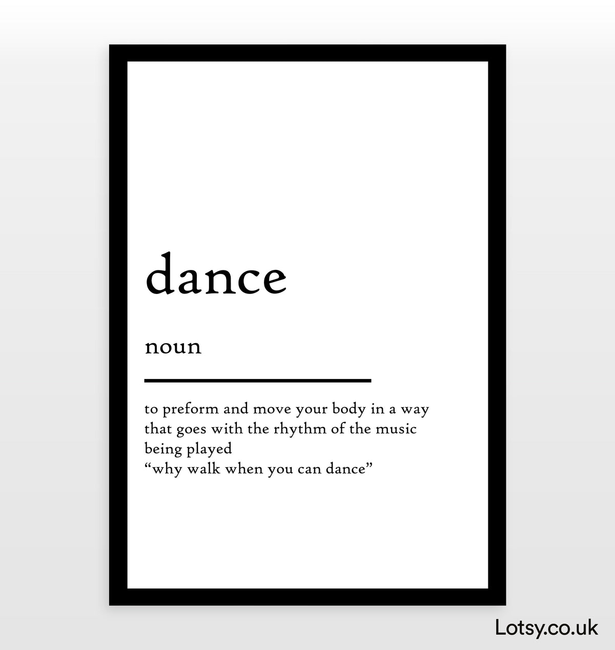 Dance Definition Print — Uk