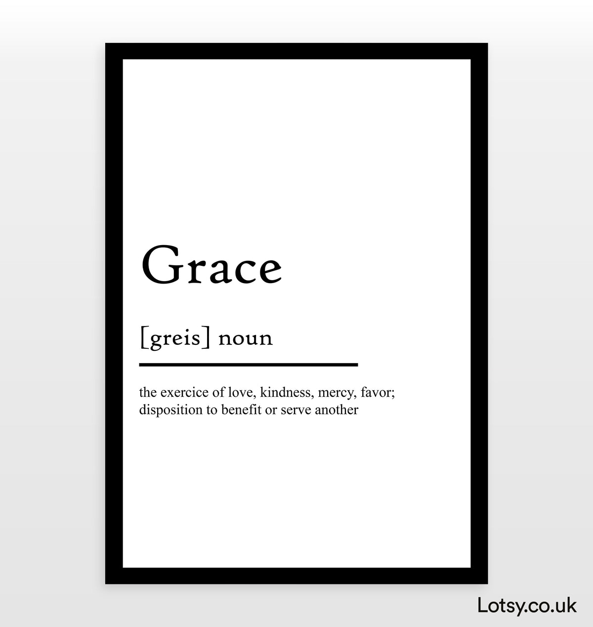 Grace - Definition Print — Lotsy.co.uk