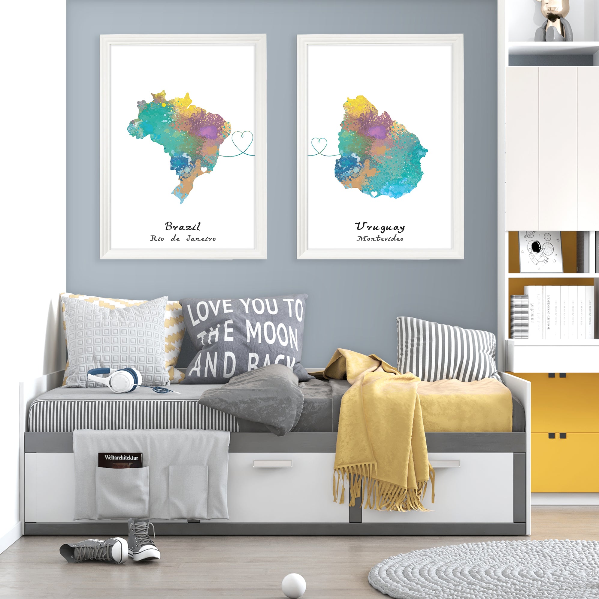 Personalised two location Prints — Lotsy.co.uk