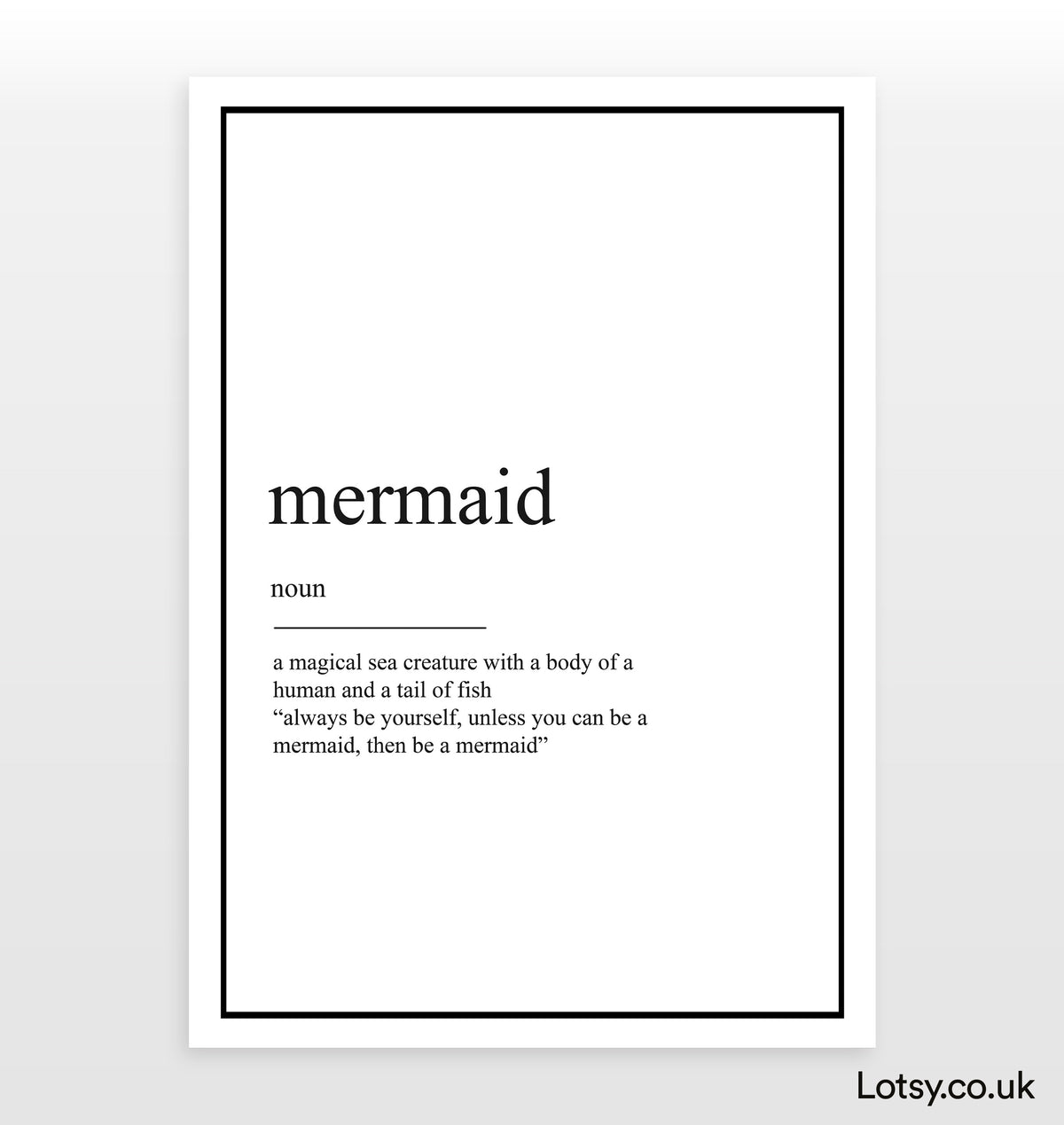 Mermaid - Definition Print — Lotsy.co.uk