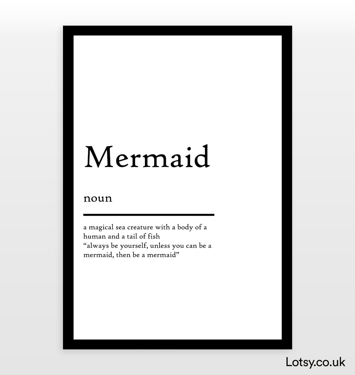 Mermaid - Definition Print — Lotsy.co.uk