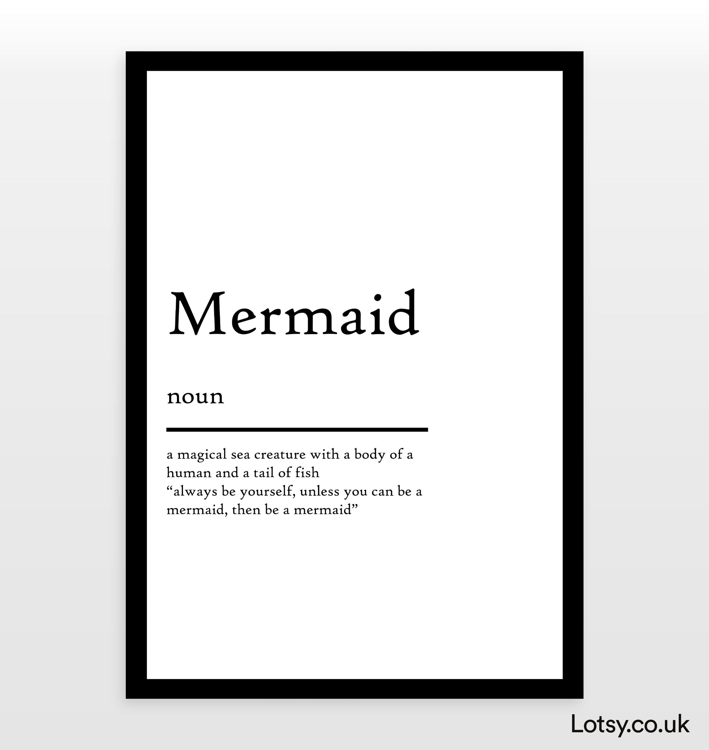 Mermaid - Definition Print — Lotsy.co.uk