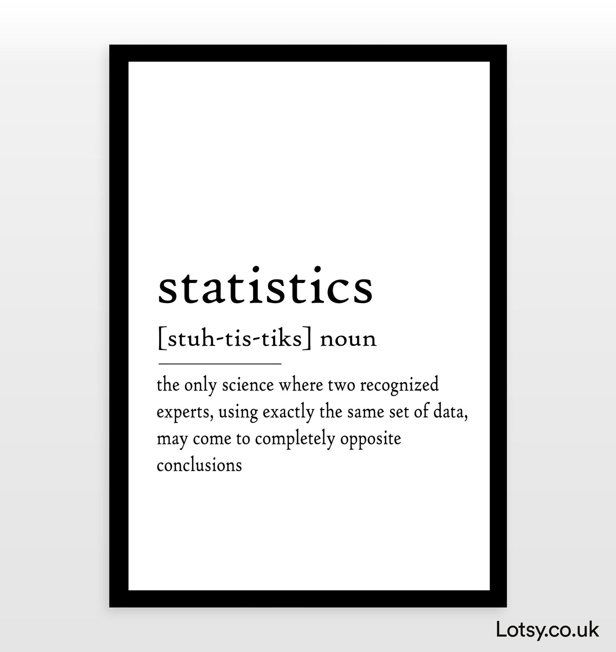 Statistics - Definition Print — Lotsy.co.uk