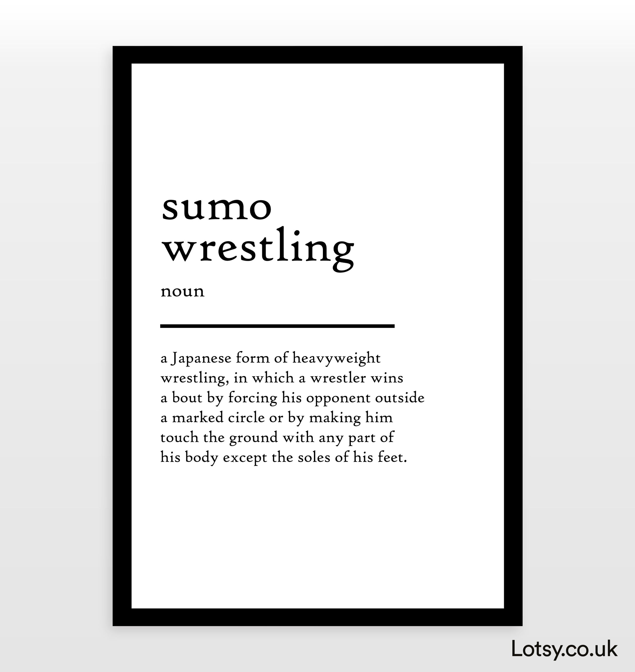 Sumo Wrestling - Definition Print — Lotsy.co.uk