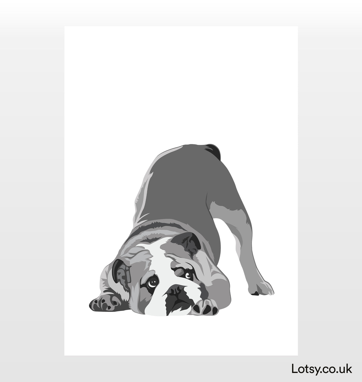 Bulldog full body Print — Lotsy.co.uk
