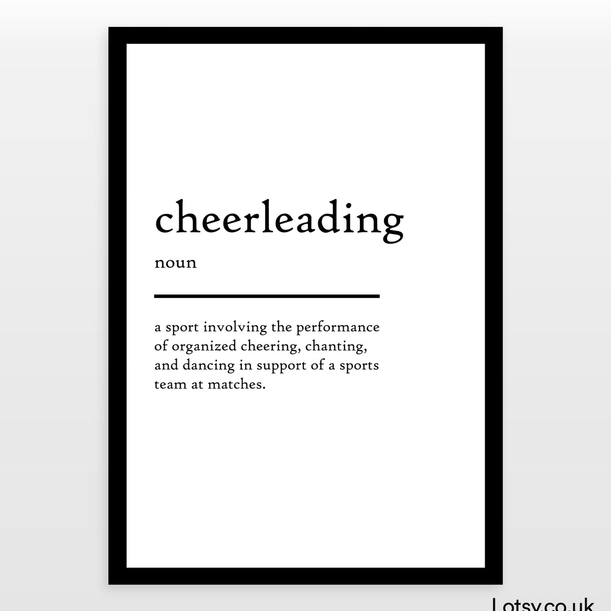 Cheerleading - Definition Print — Lotsy.co.uk