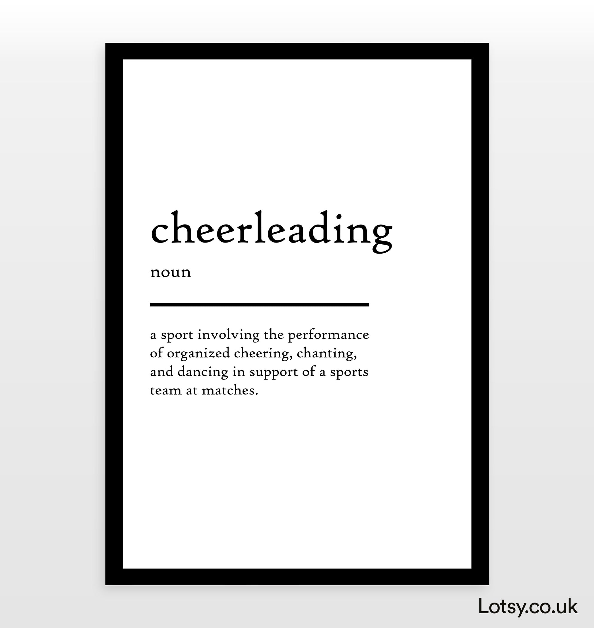Cheerleading - Definition Print — Lotsy.co.uk