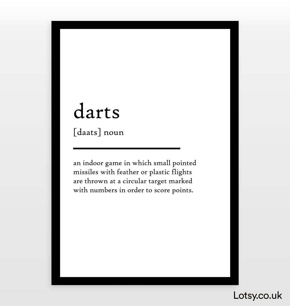 Darts - Definition Print — Lotsy.co.uk