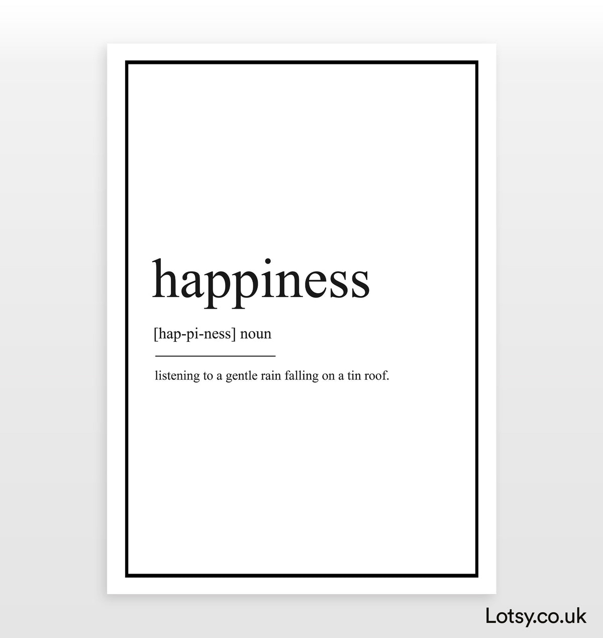 Happiness - Definition Print — Lotsy.co.uk