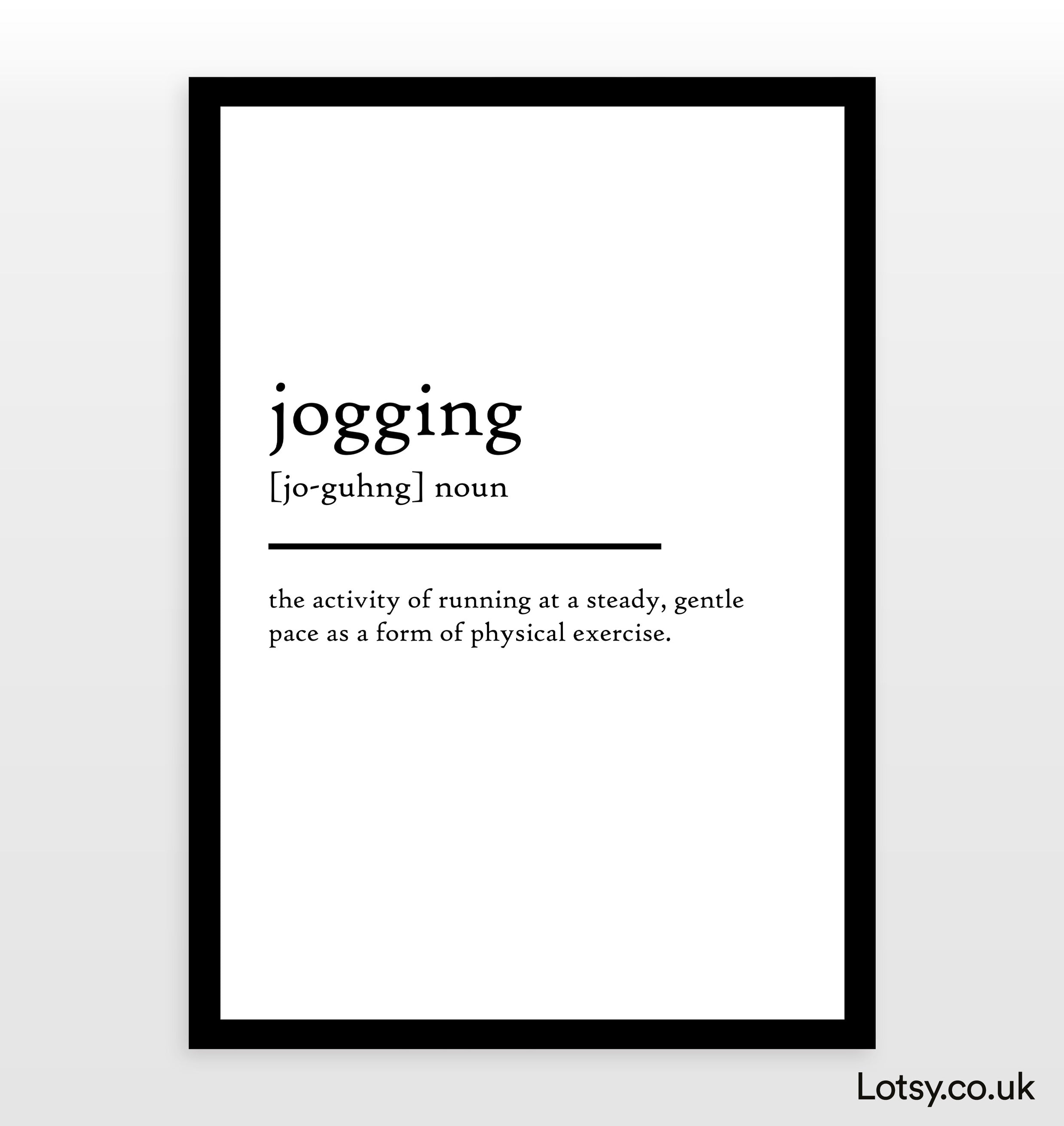 Jogging - Definition Print — Lotsy.co.uk