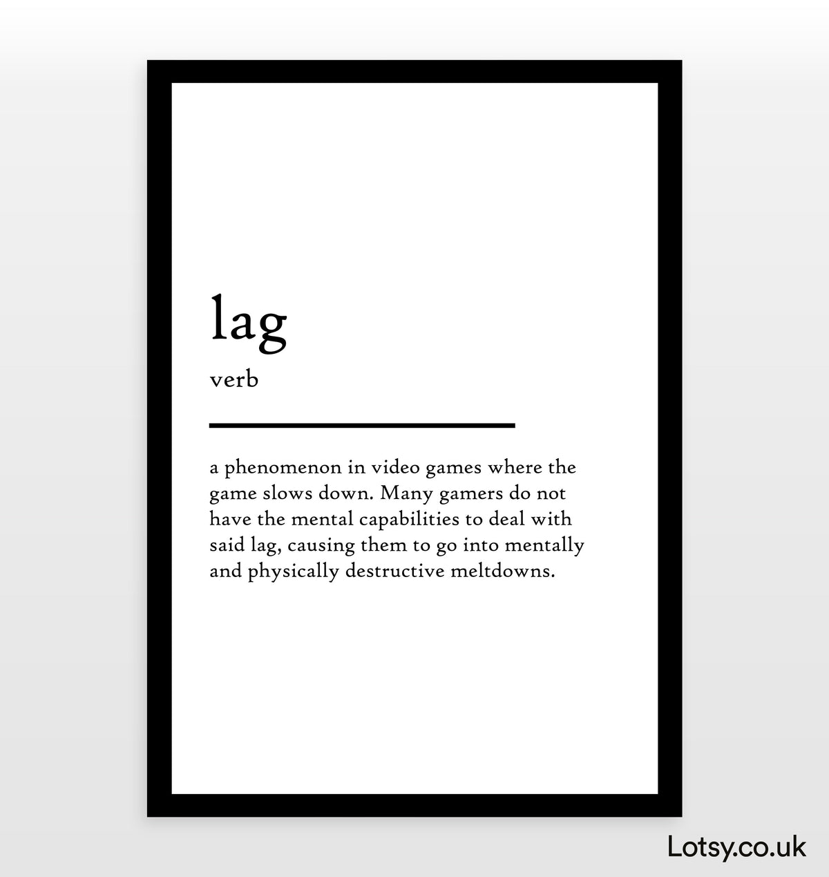 Lag - Definition Print — Lotsy.co.uk