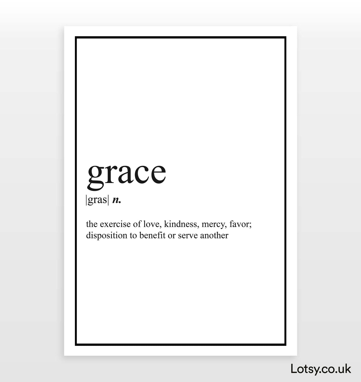 Grace - Definition Print — Lotsy.co.uk