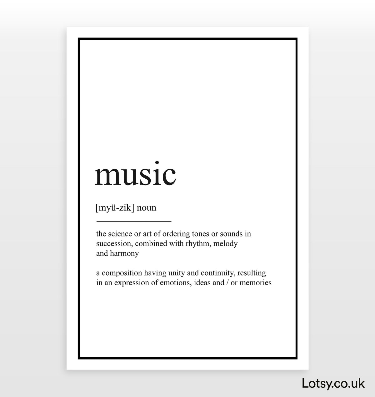 Music - Definition Print — Lotsy.co.uk