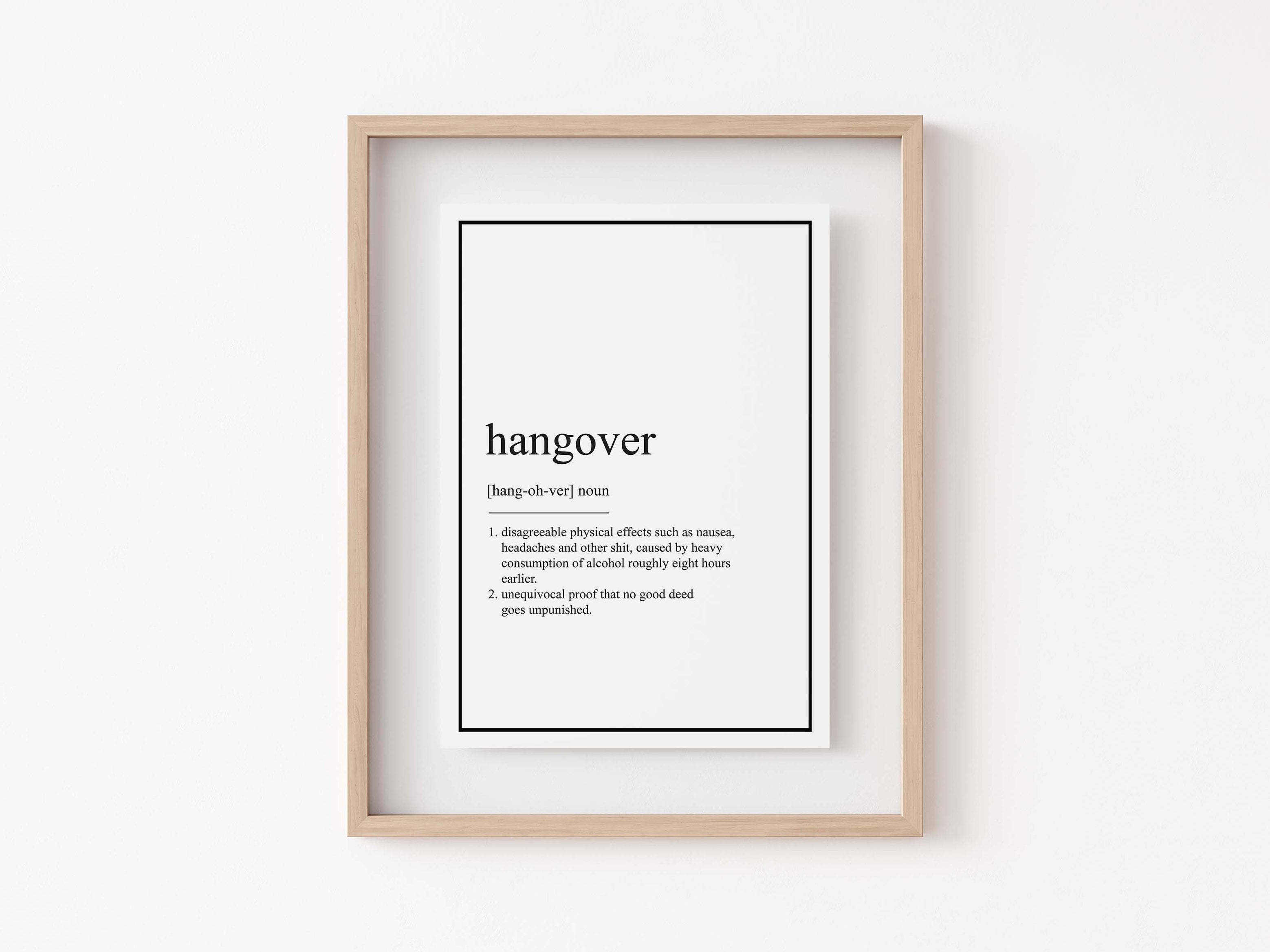 Hangover - Definition Print — Lotsy.co.uk