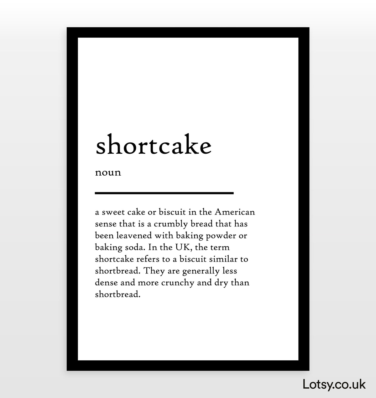 shortcake - Definition Print — Lotsy.co.uk