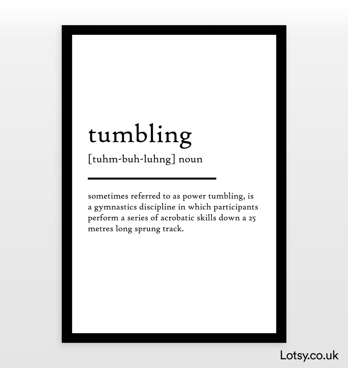 Tumbling - Definition Print — Lotsy.co.uk