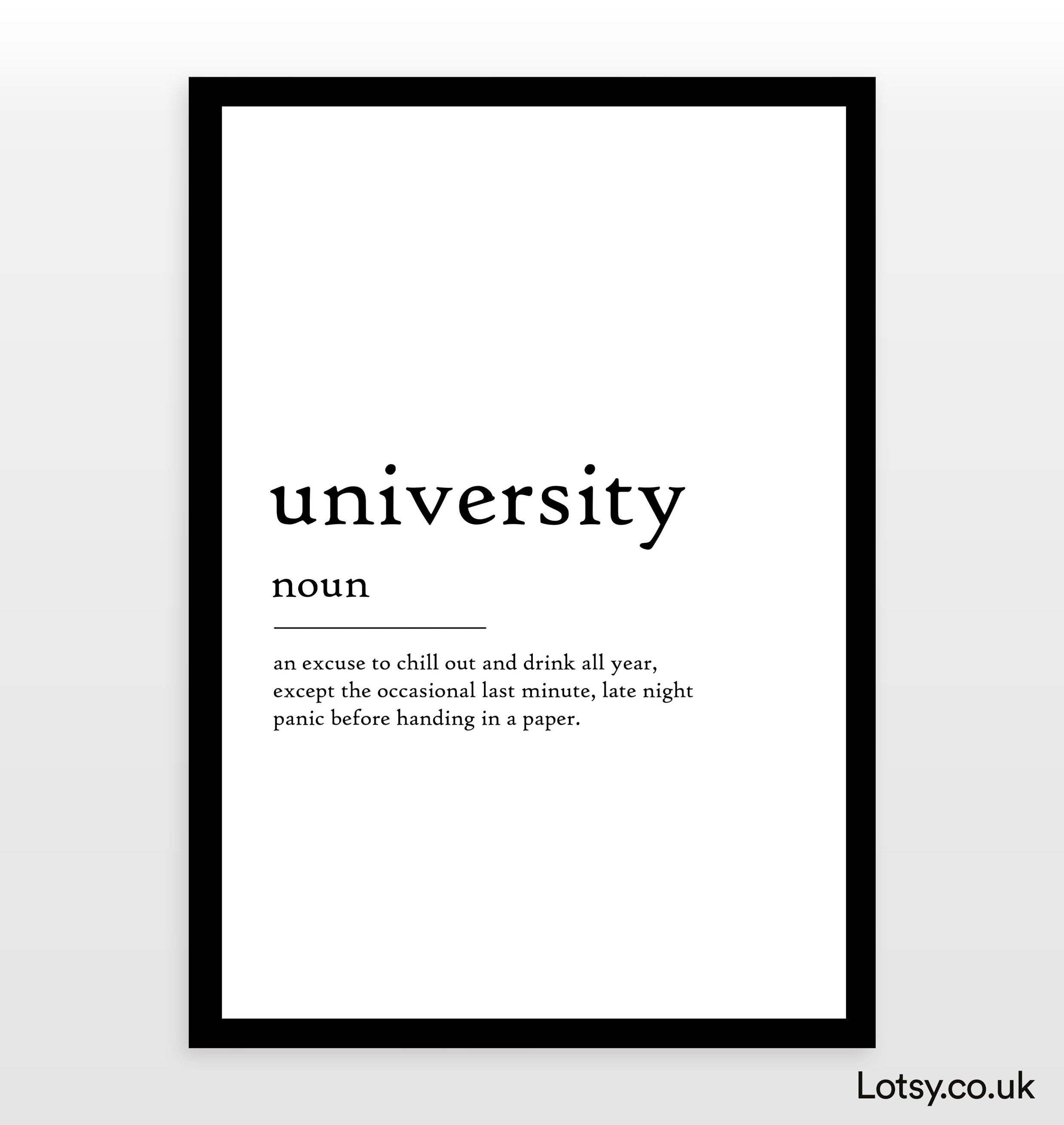 university - Definition Print — Lotsy.co.uk