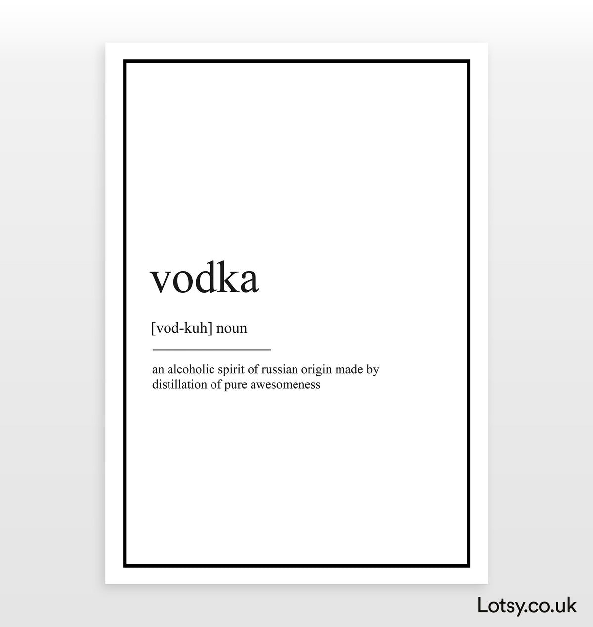 Vodka - Definition Print — Lotsy.co.uk